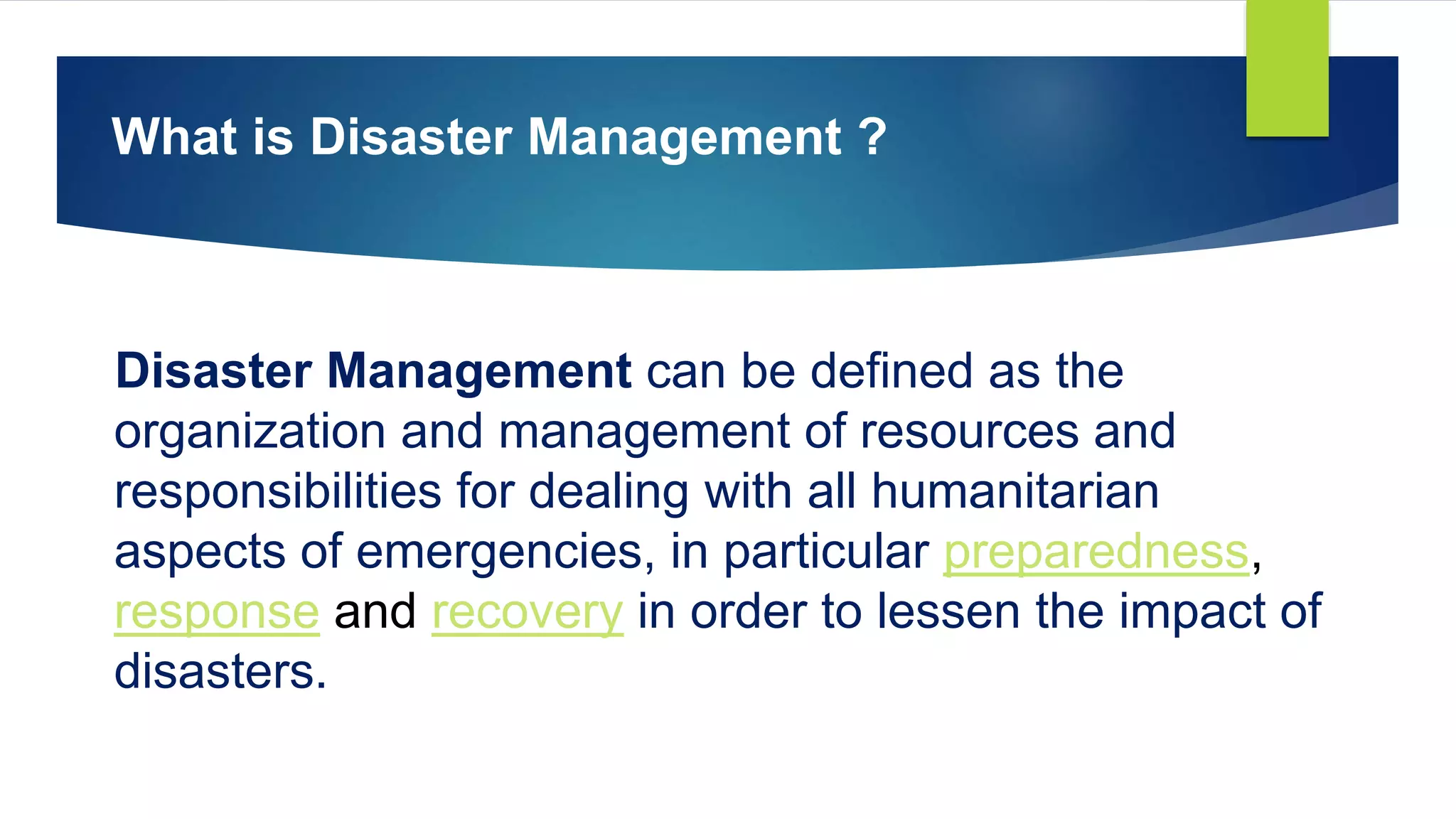 Basics of disaster risk management | PPTX