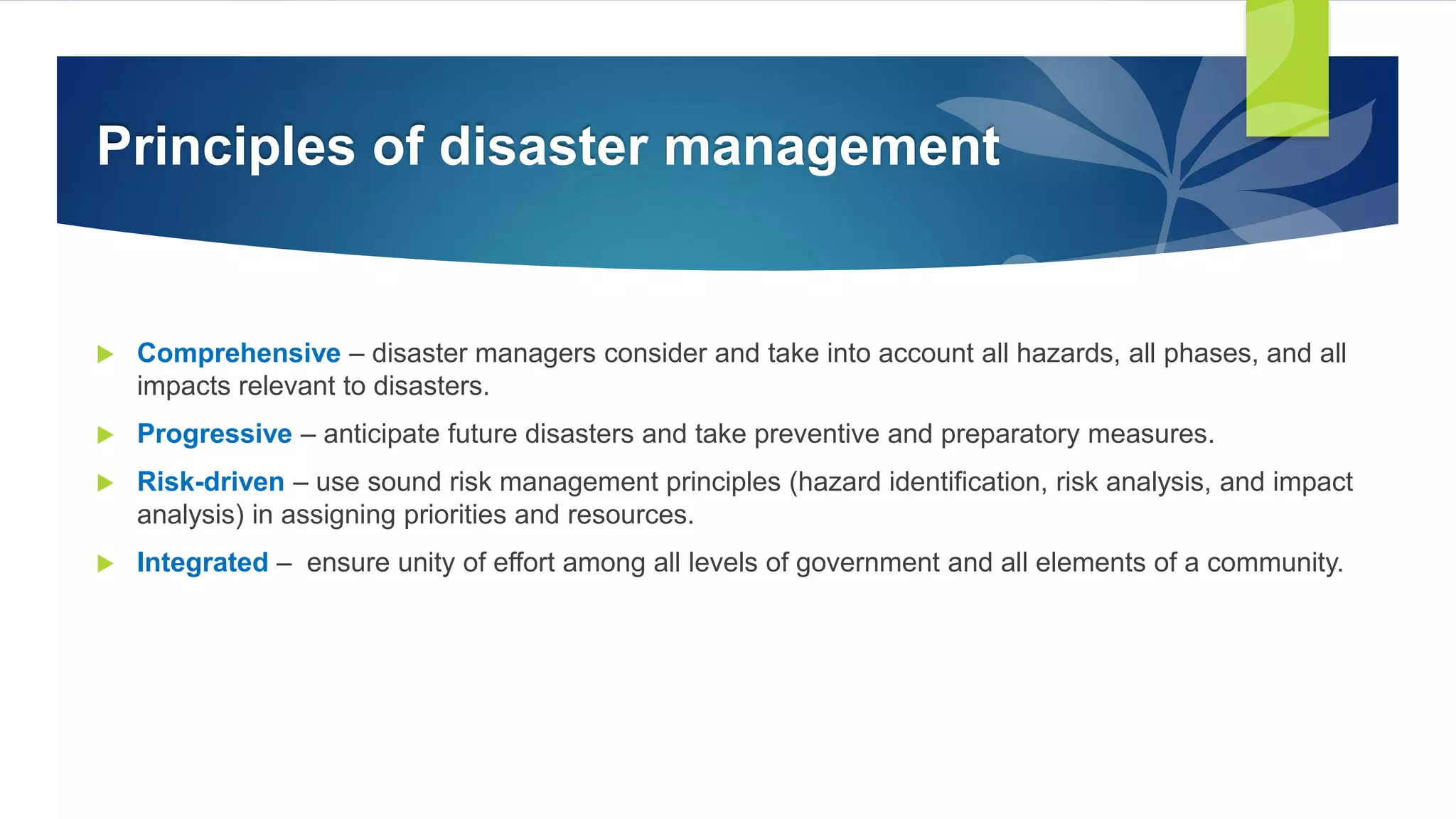 Basics of disaster risk management | PPTX