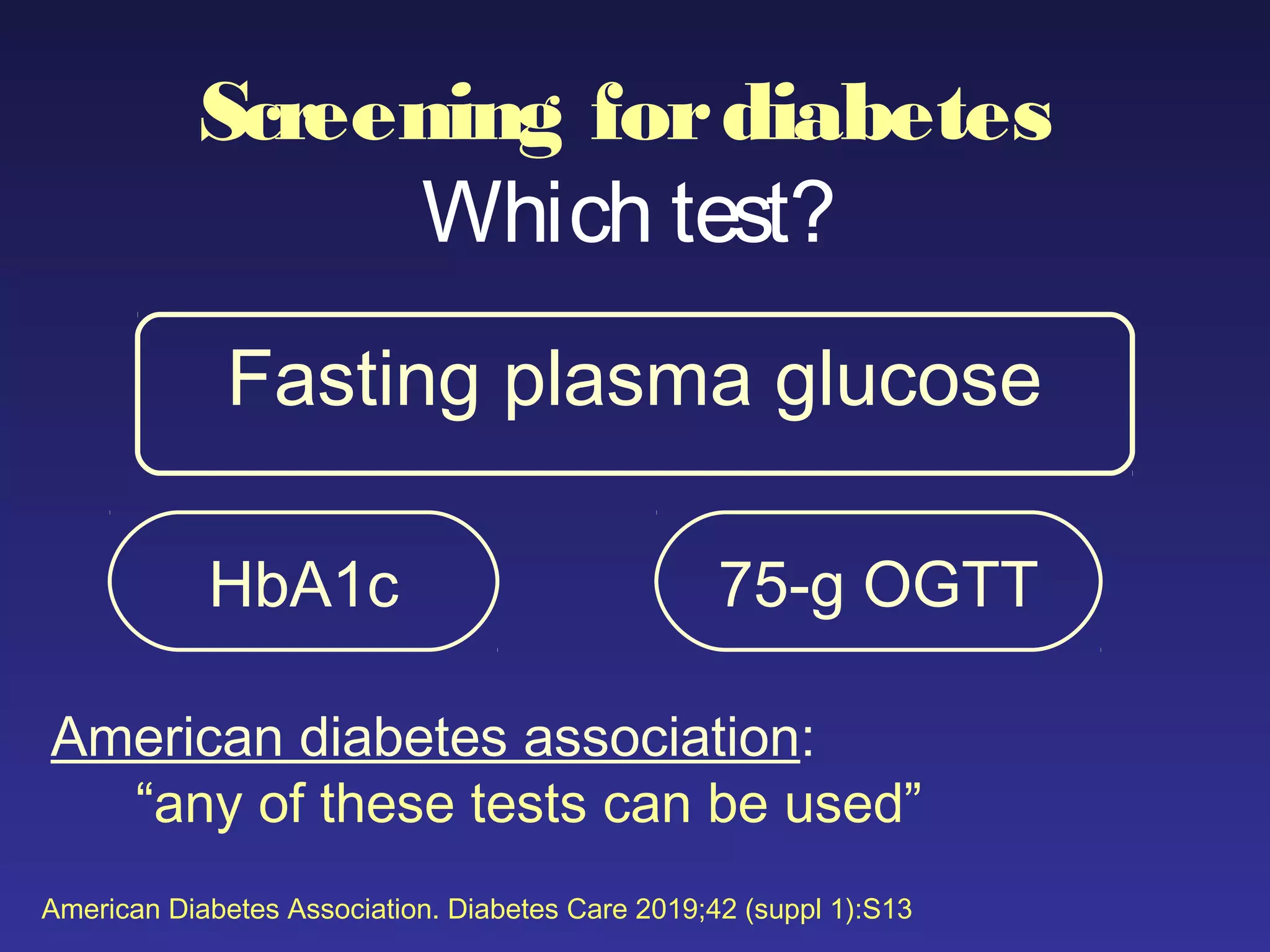 Diabetes: screening & diagnosis | PPT