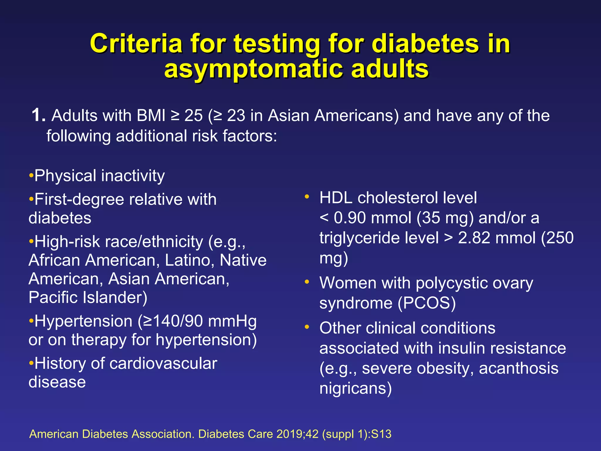 Diabetes: screening & diagnosis | PPT