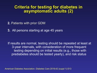 Diabetes: screening & diagnosis | PPT
