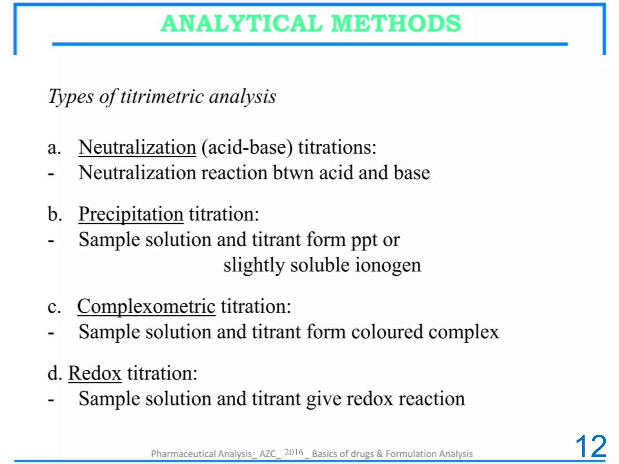 Basics of drugs and formulation analysis _ Pharmaceutical Analysis _ B ...