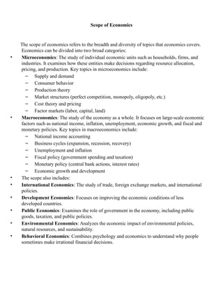 Basics of economics with Examples and case studies | PDF