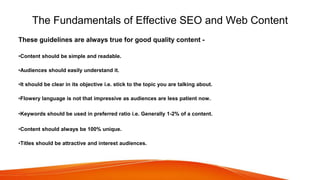 Basics of effective content writing | PPT