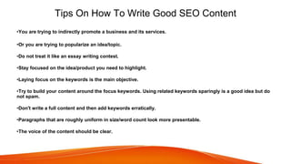 Basics of effective content writing | PPT