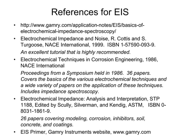 Basics of Electrochemical Impedance Spectroscopy | PPTX