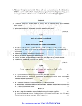 Basics of electrical_and_electronics-2019-syllabus-ktustudents.in
