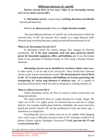 Basics of electricity,AC,DC . | PDF