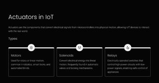 Basics of Electronics for IOT(actuators ,microcontroller etc..) | PDF