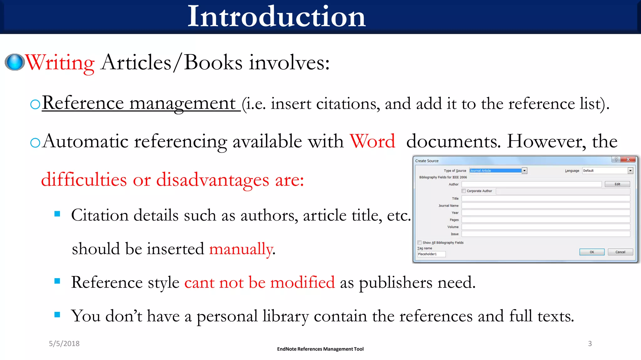 Basics of EndNote research tool | PPT