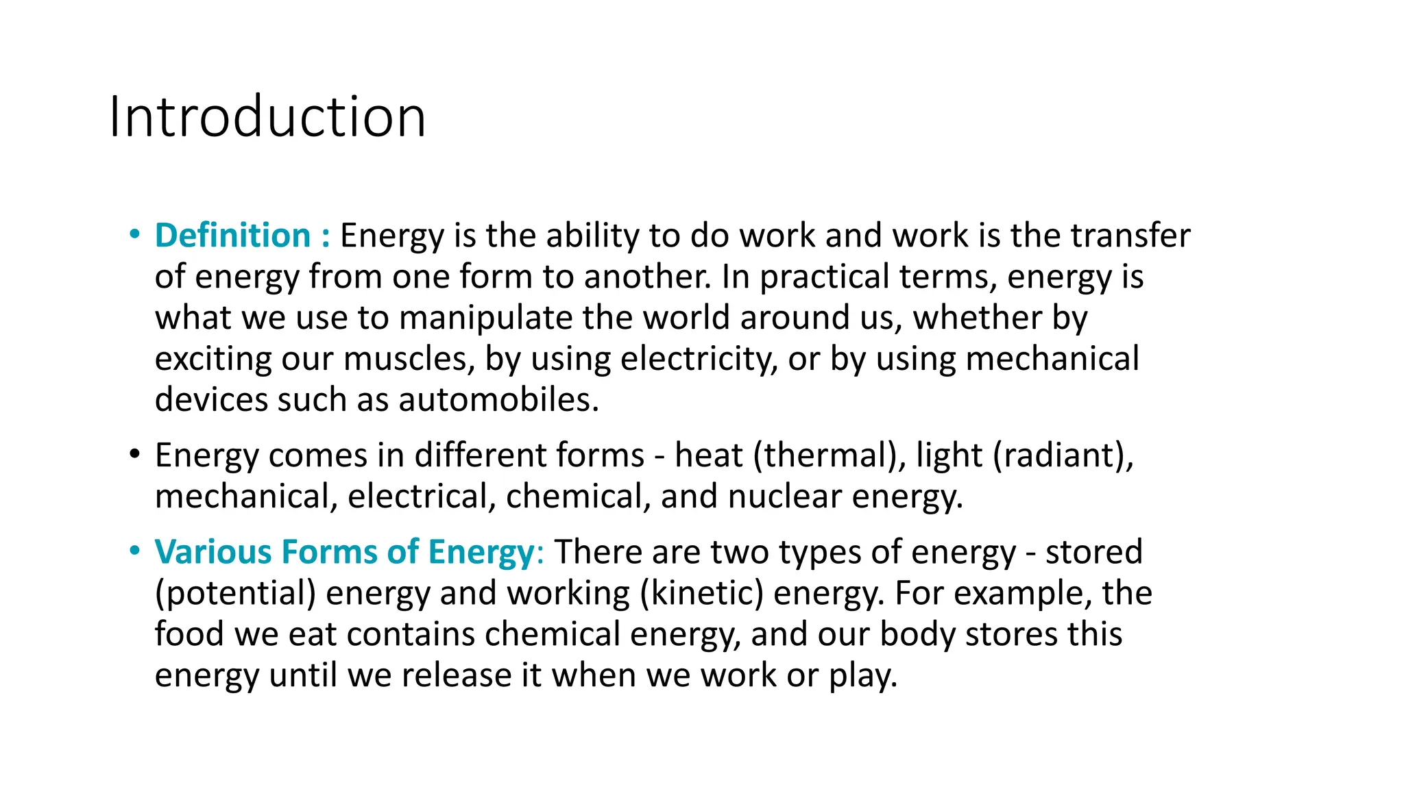 BASICS OF ENERGY by the source of renewable energy | PPTX