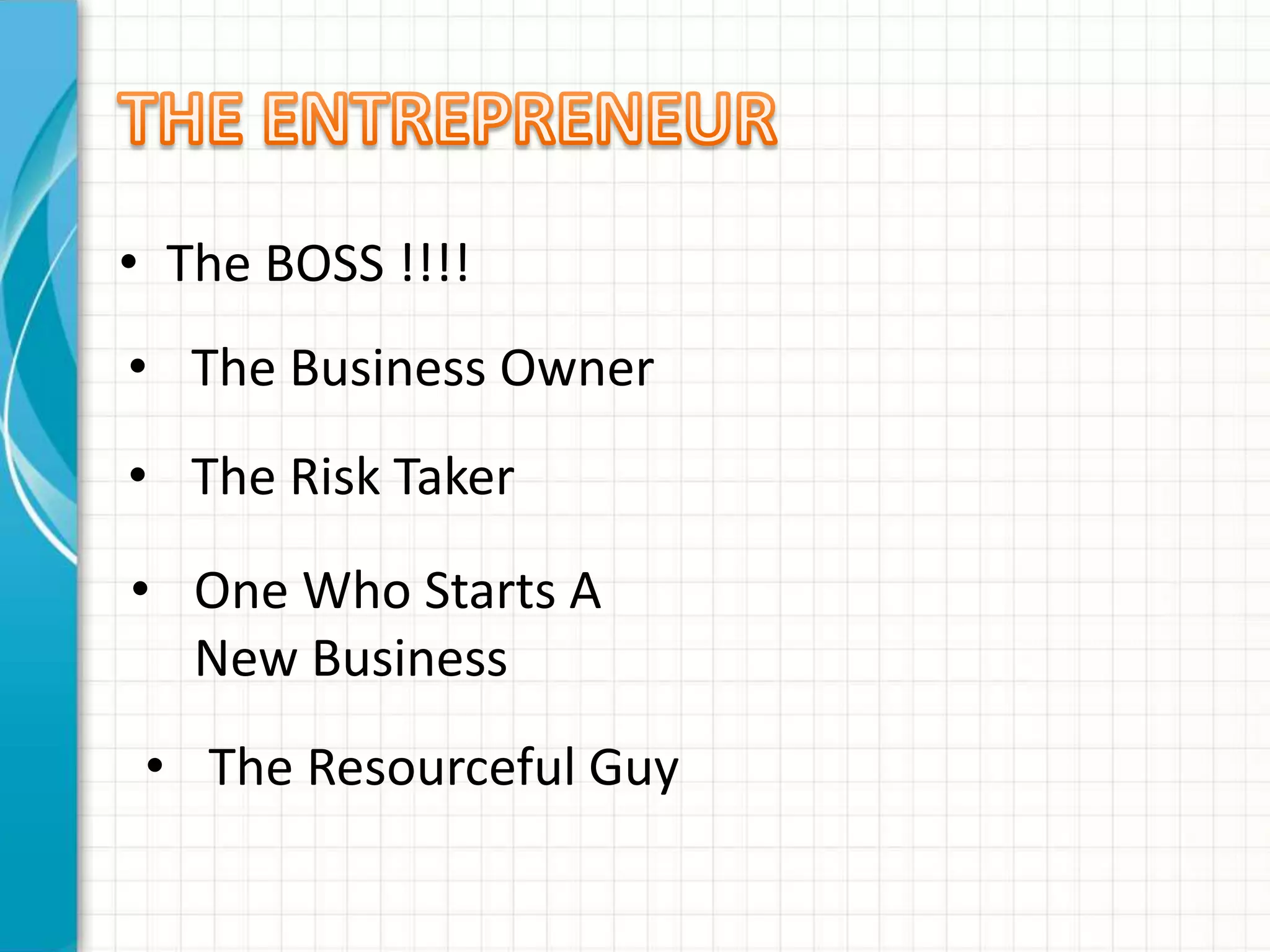 Basics of entrepreneurship | PPTX