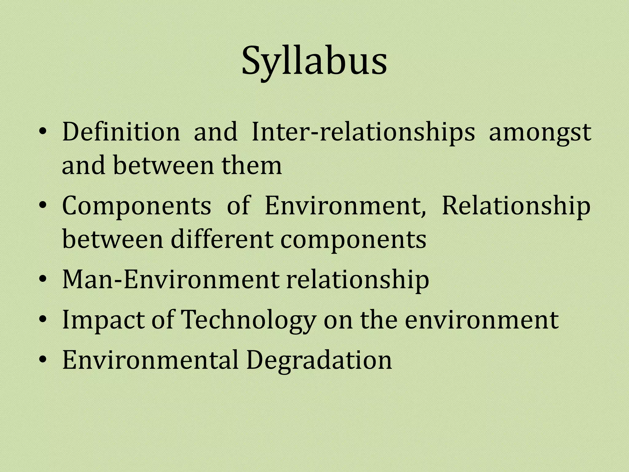 Basics of Environmental Studies | PDF