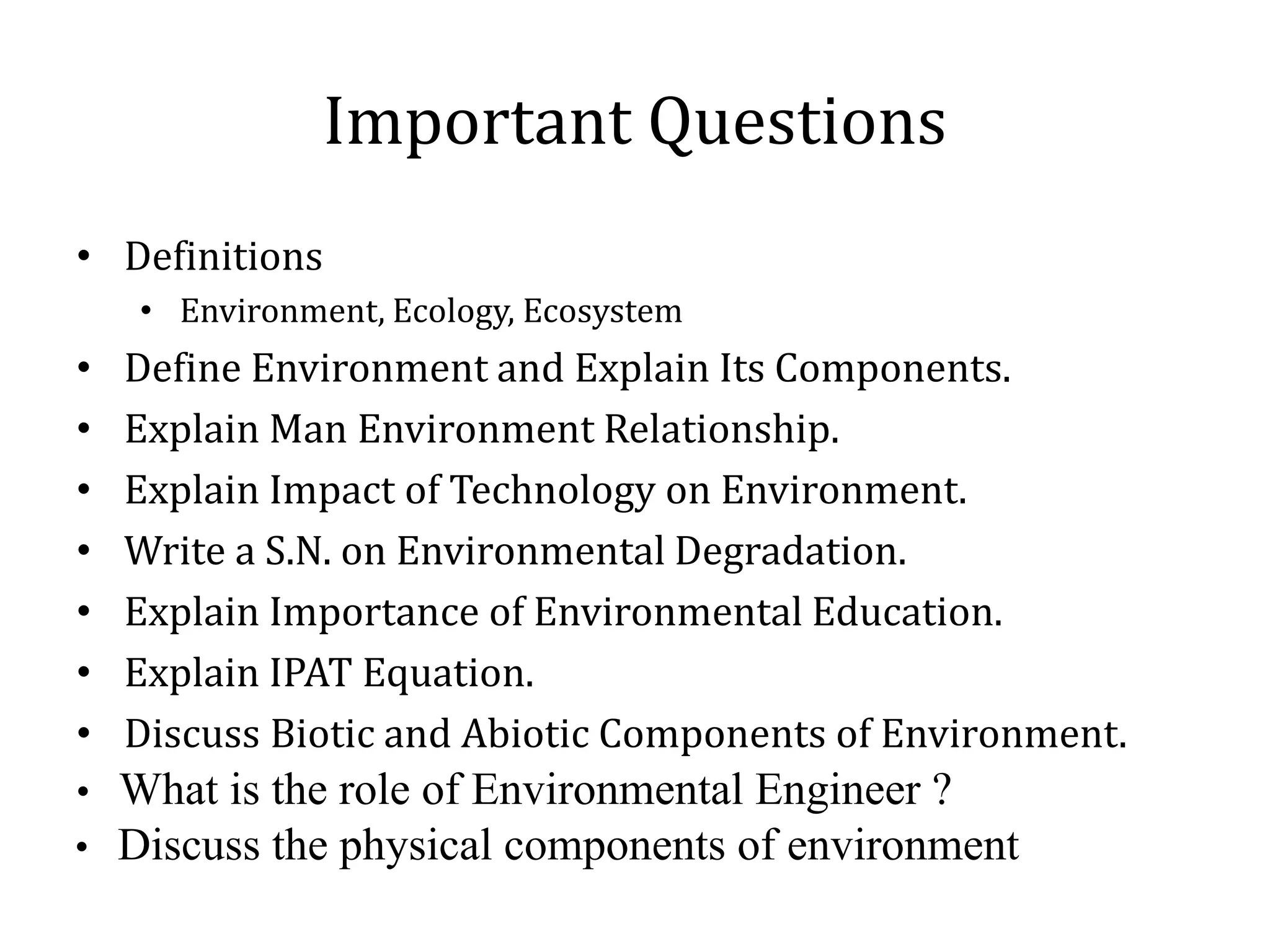 Basics of Environmental Studies | PDF