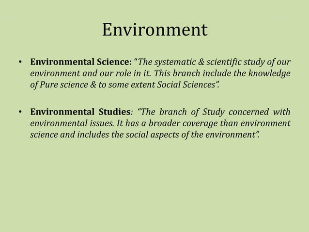 Basics of Environmental Studies | PDF