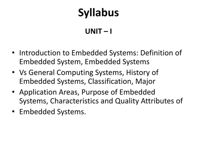 Basics of Embedded Systems and its applications by Dr. A. K. Lodhi | PPT