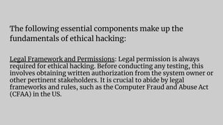 Ethical Hacking : Understanding the Basics | PPT