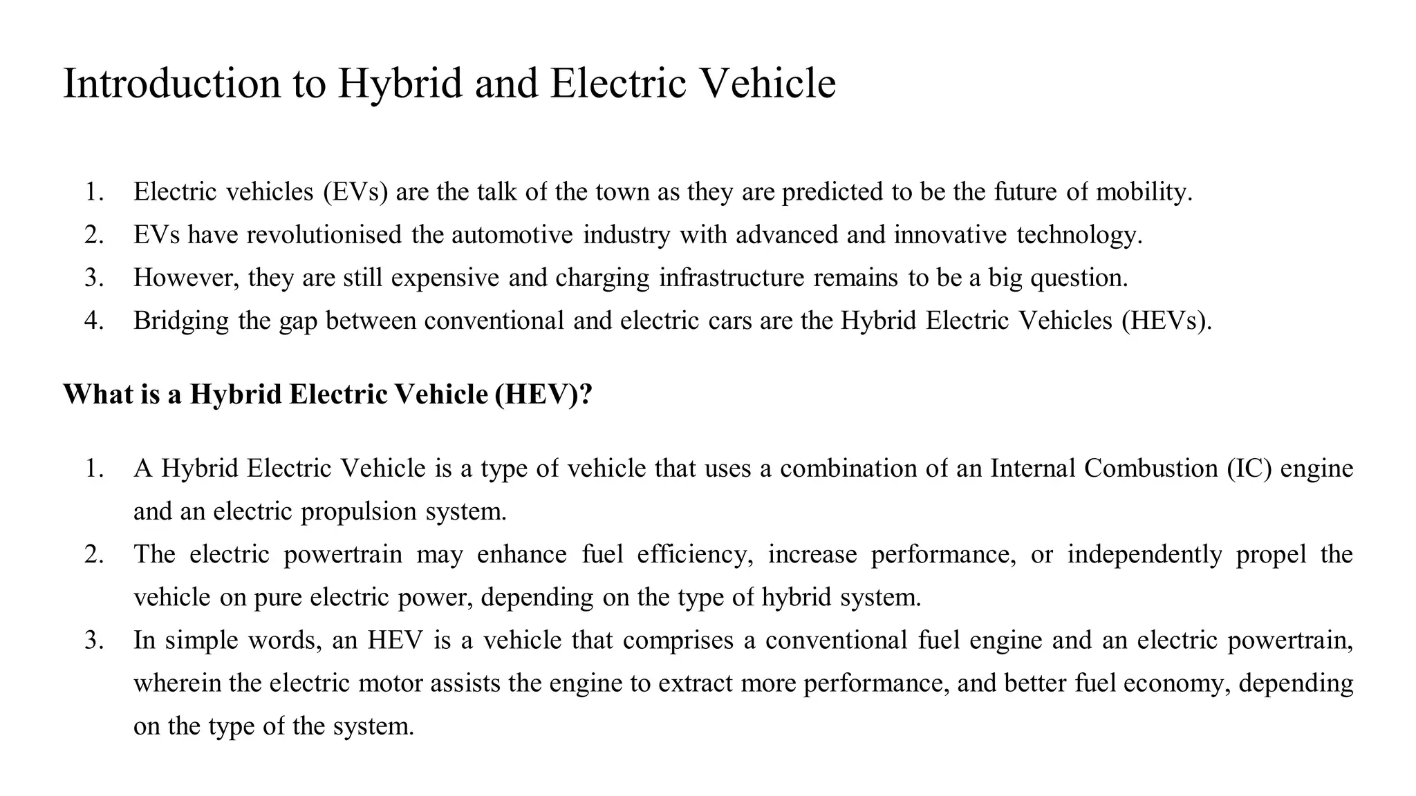 fundamentals of electric and hybrid vehicle | PDF