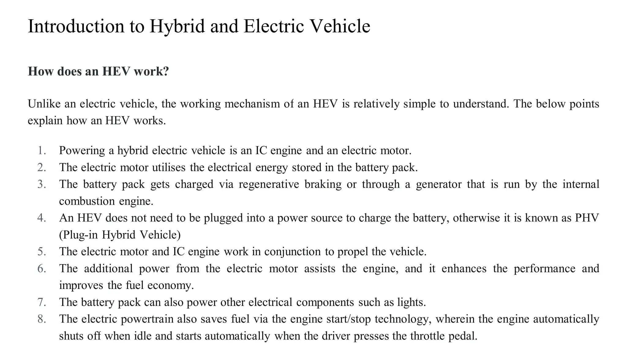 fundamentals of electric and hybrid vehicle | PDF