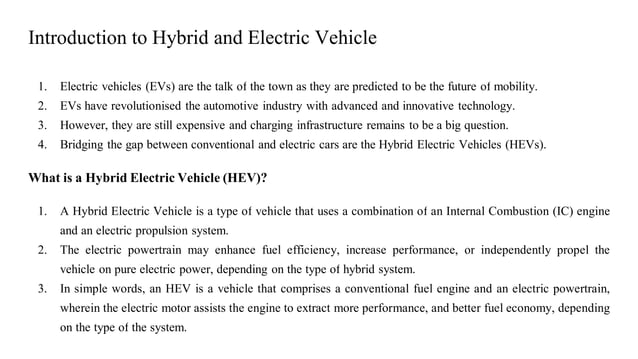 fundamentals of electric and hybrid vehicle | PDF