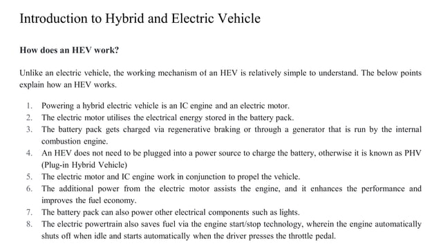 fundamentals of electric and hybrid vehicle | PDF