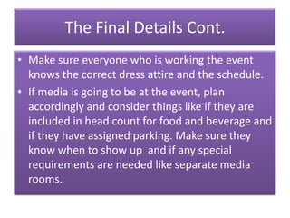 Basics Of Event Planning | PPTX