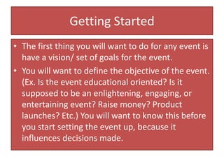 Basics Of Event Planning | PPTX