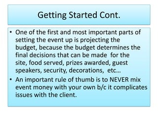 Basics Of Event Planning | PPTX