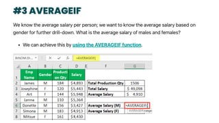 BASICS_OF_EXCEL and its formulas to calculate Examples. | PPT