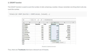 BASICS_OF_EXCEL and its formulas to calculate Examples. | PPT