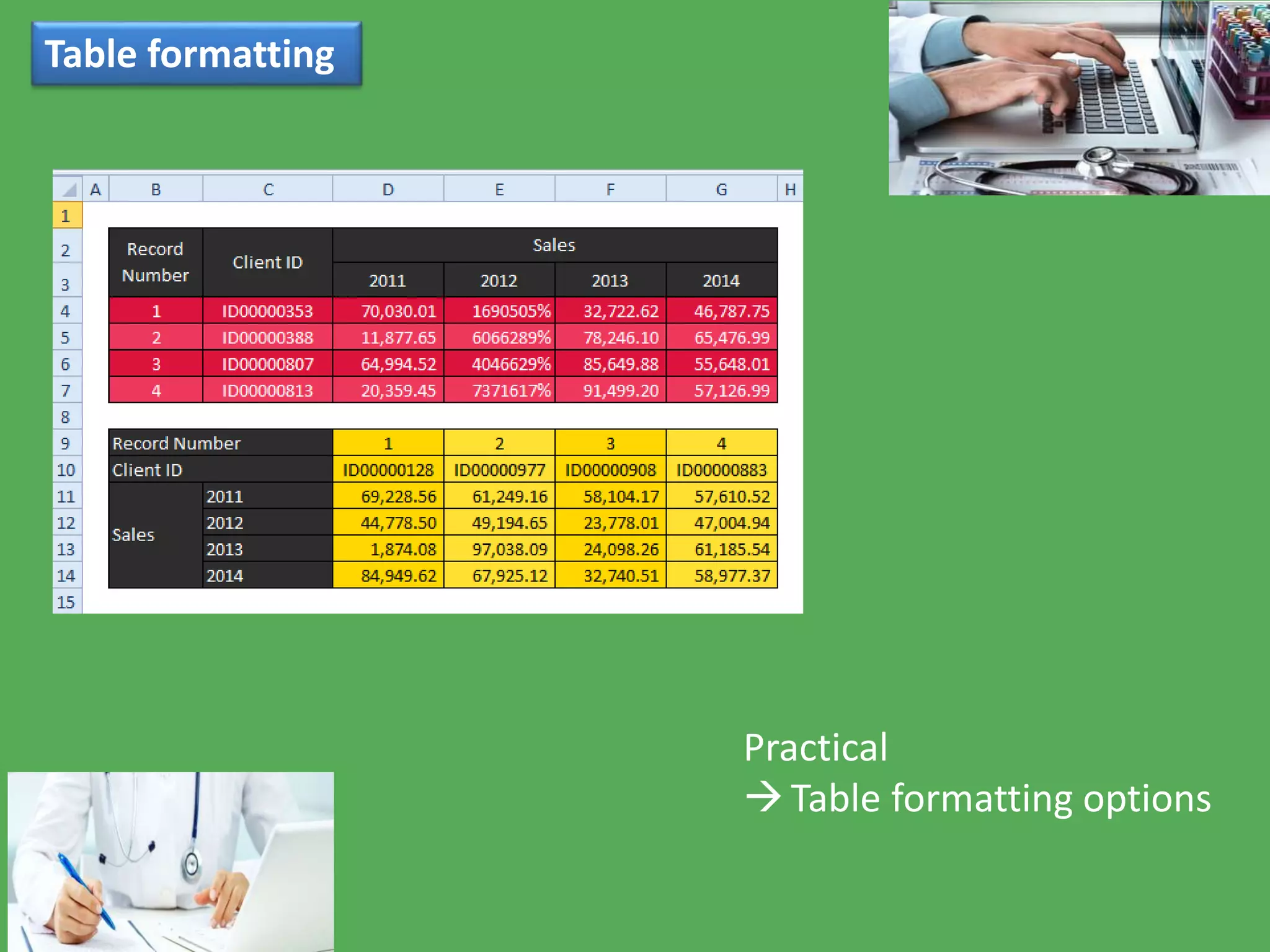 Basics of excel for medical profession | PPTX