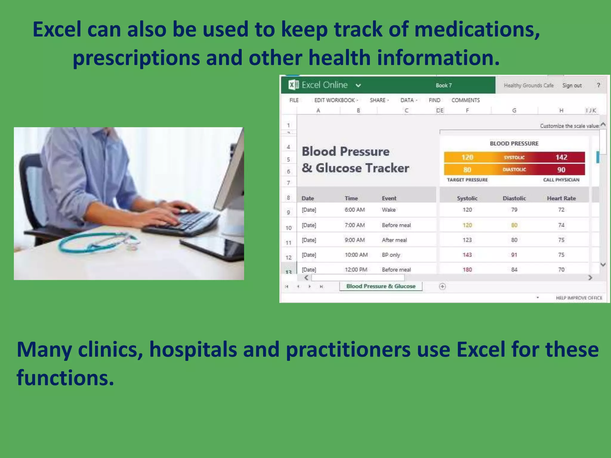 Basics of excel for medical profession | PPTX
