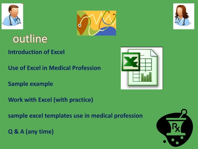 Basics of excel for medical profession | PPTX