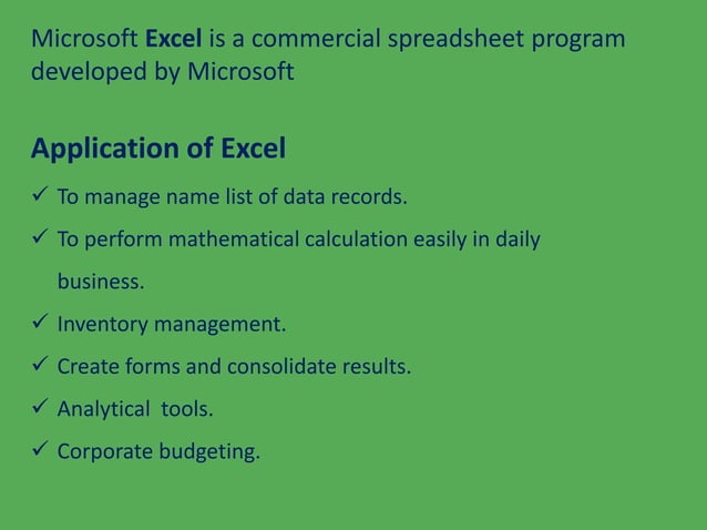 Basics of excel for medical profession | PPTX