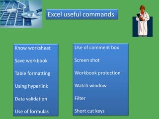 Basics of excel for medical profession | PPTX