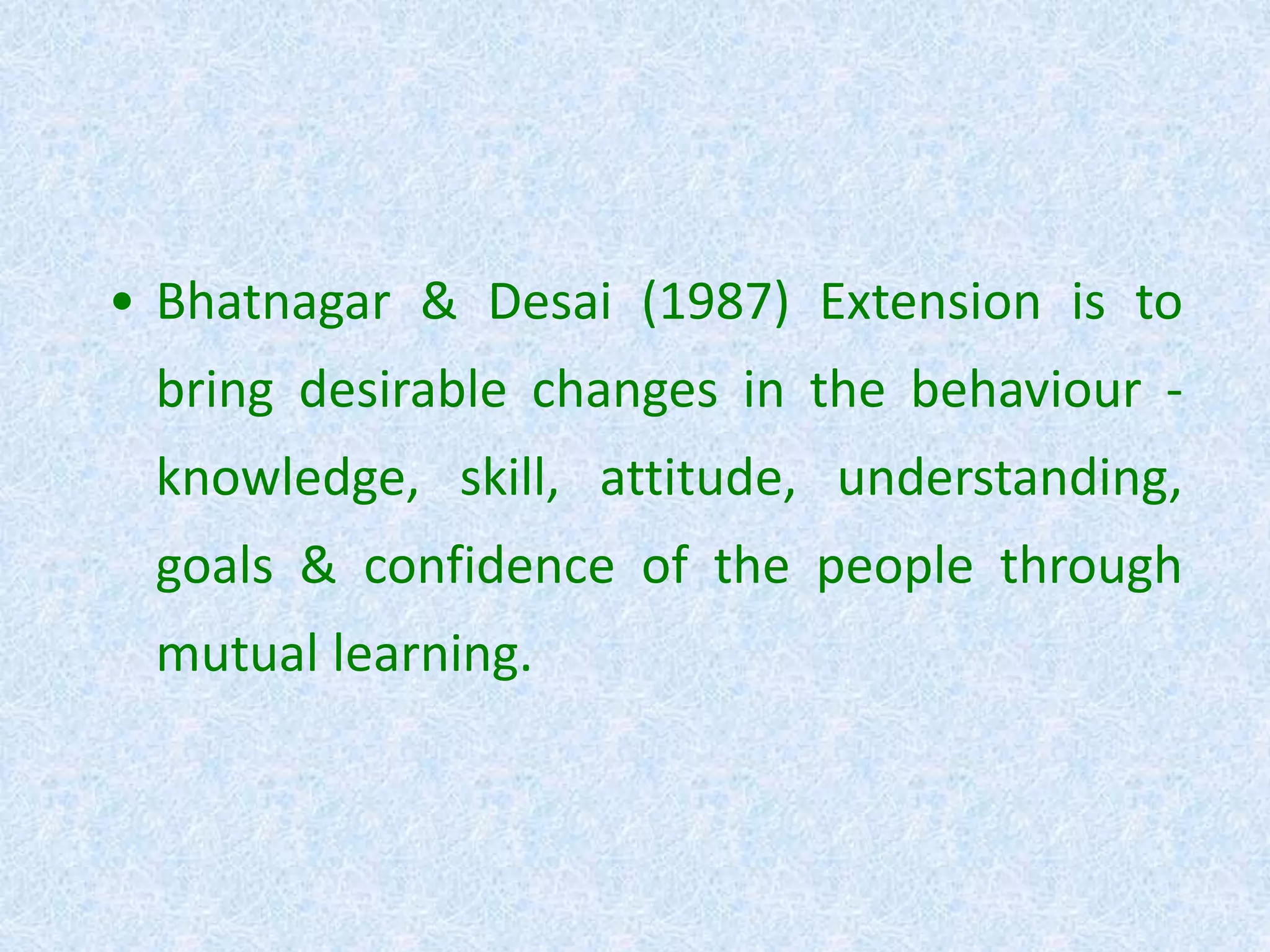 Basics of extension and its role in agricultural | PPTX