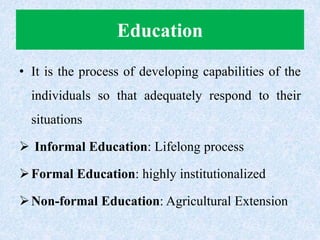 Basics of extension and its role in agricultural | PPTX