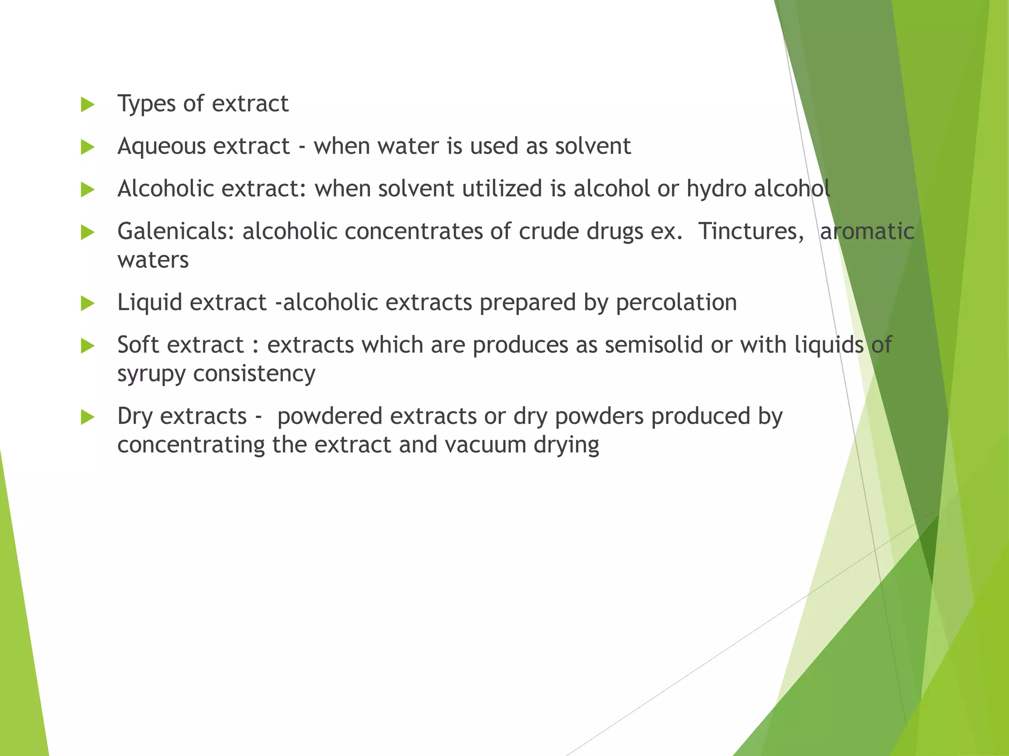 Basics of extraction | PPTX