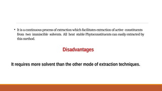 Basics of extraction method and principle | PPTX