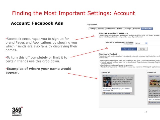Everything to Know About New Facebook Settings | PPTX | Social ...
