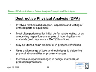 Basics of Failure Analysis | PDF