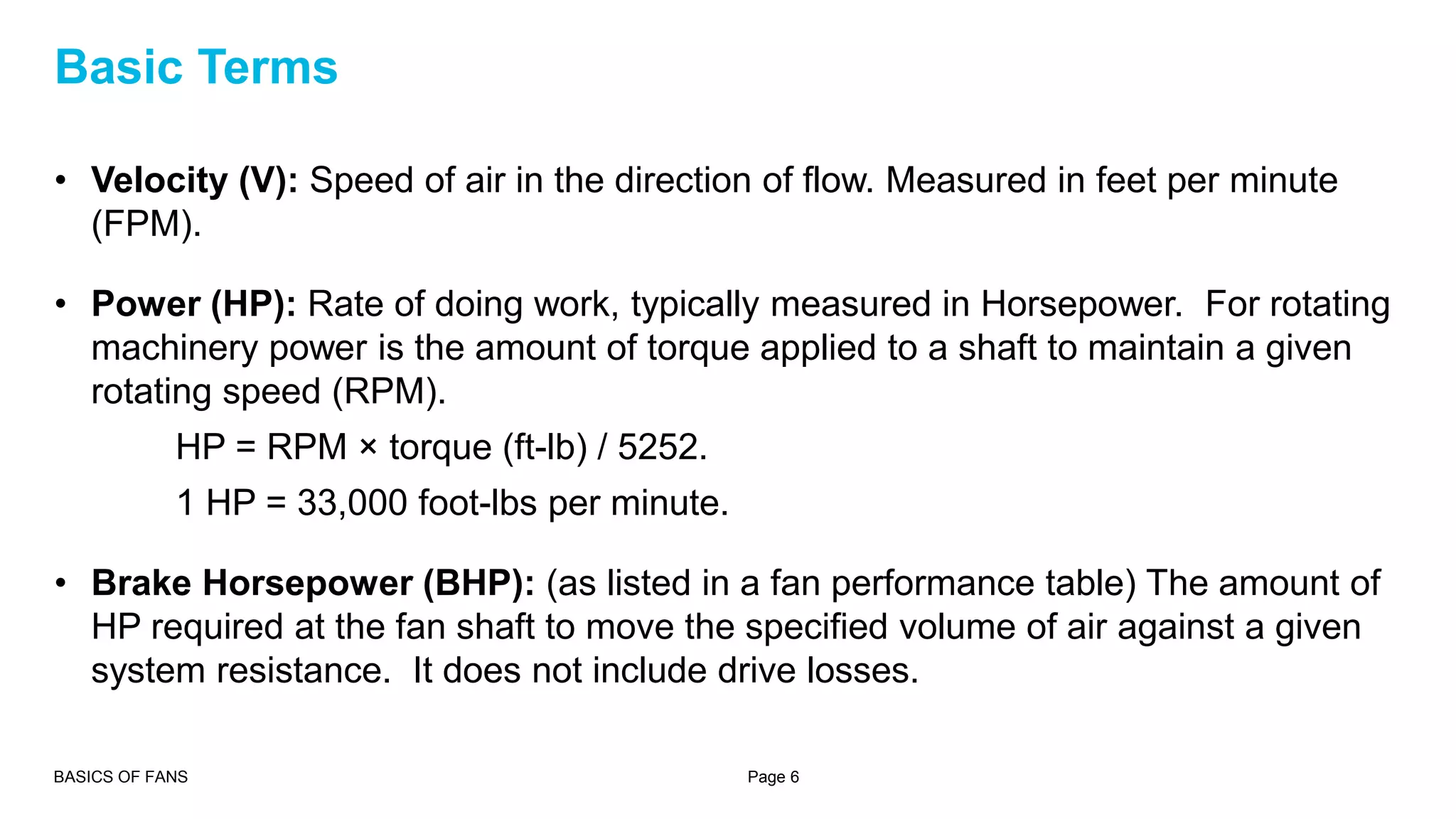 Basics of fans | PPTX