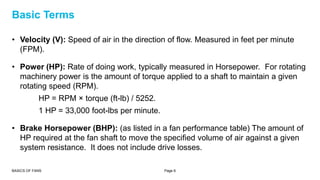Basics of fans | PPTX