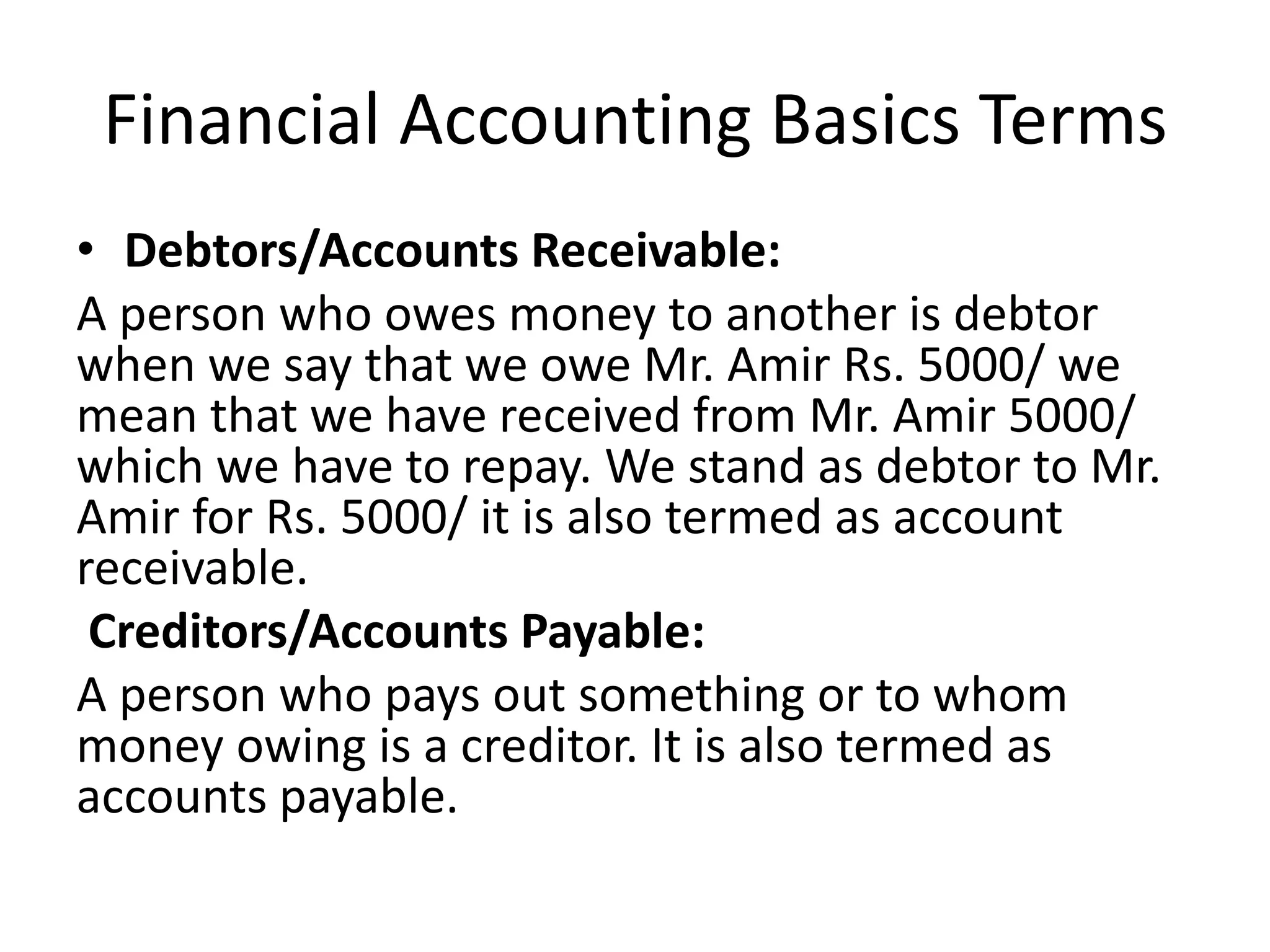 Basics of financial accounting | PPTX