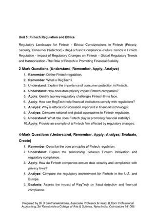 Basics of Fintech Question Bank Unit IV and V.pdf