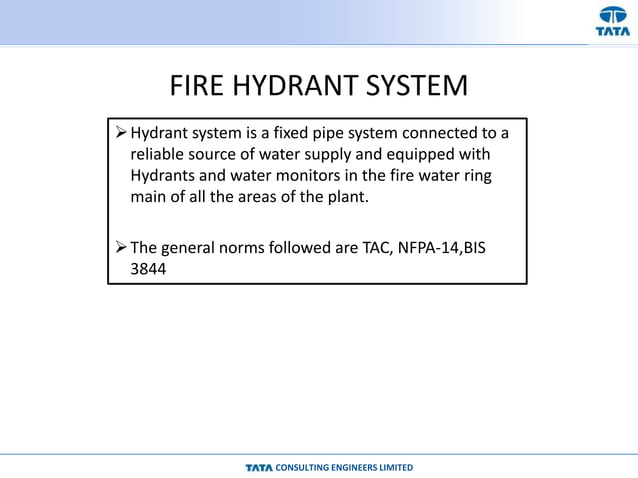 BASICS OF FIRE PROTECTION SYSTEM, HYDRANT SYSTEM.ppt | Chemistry | Science
