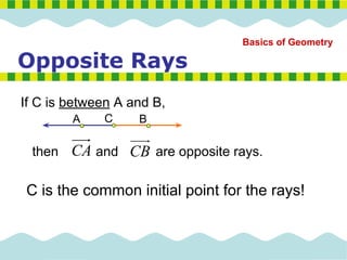 Geometry Opposite Ray In Real Life