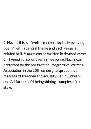 Basics of ghazl nazm | PDF