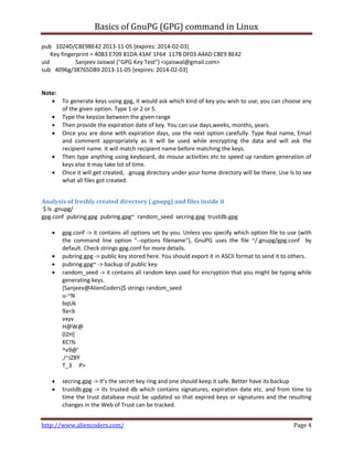Basics of GnuPG (gpg) command in linux | PDF