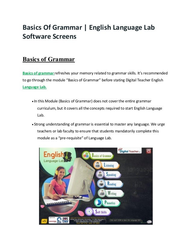 Basics Of Grammar English Language Lab Software Screens.pdf